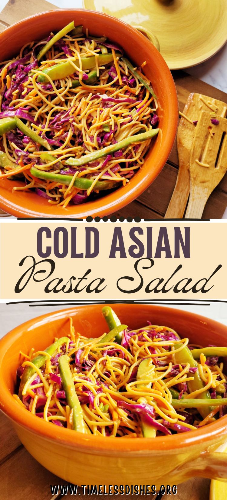 Easy Cold Asian Pasta Salad Recipe - Timeless Dishes