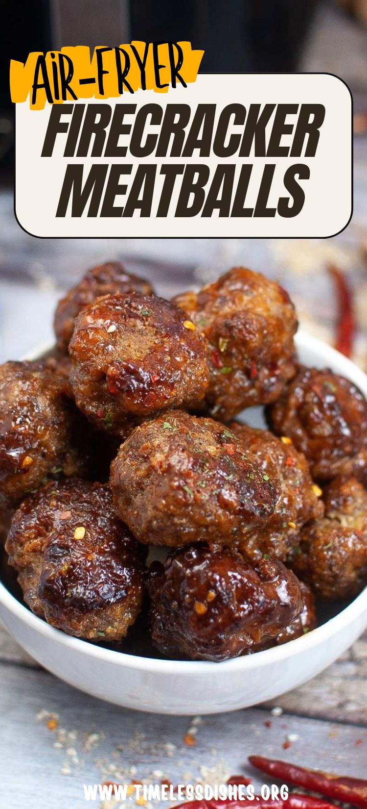 Air Fryer Firecracker Meatballs - Timeless Dishes